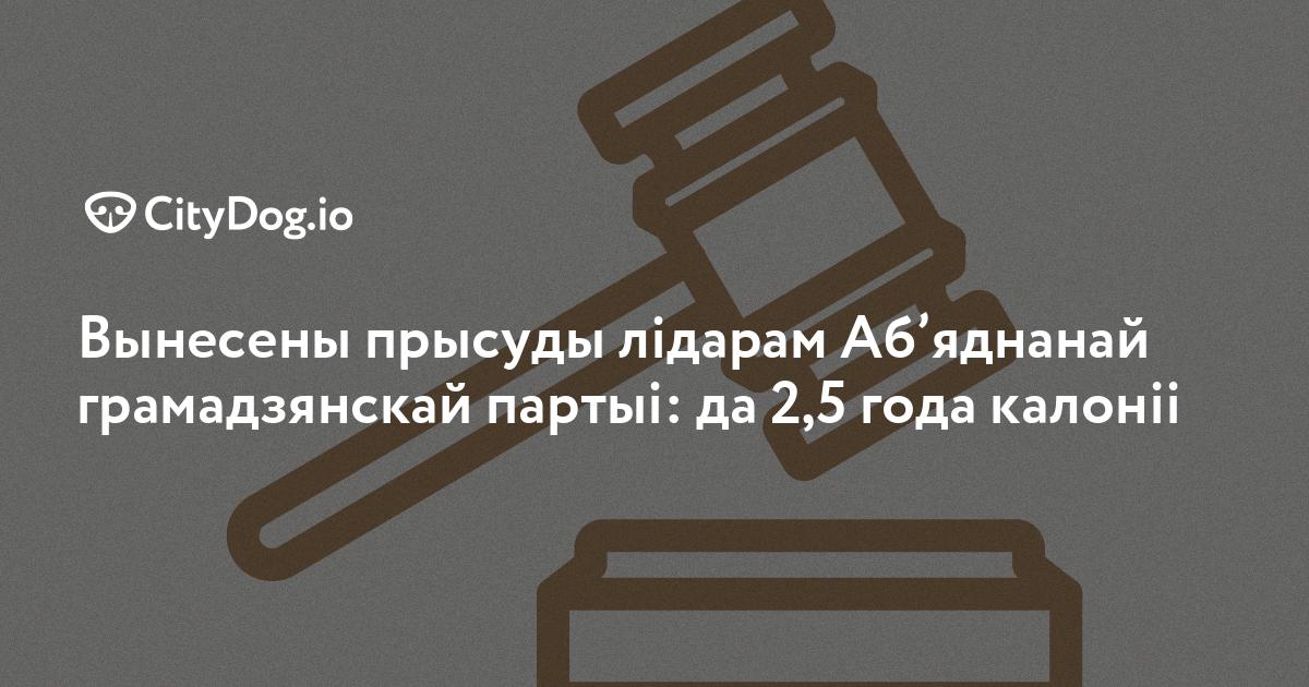 Вынесены прысуды лідарам Аб’яднанай грамадзянскай партыі: да 2,5 года калоніі - CityDog.io